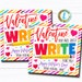 Valentine Pencil Gift Tags, You're Just Write School Valentine Tag ...