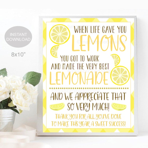 Lemons Sign When Life Give You Lemons Make Lemonade Virtual - Etsy