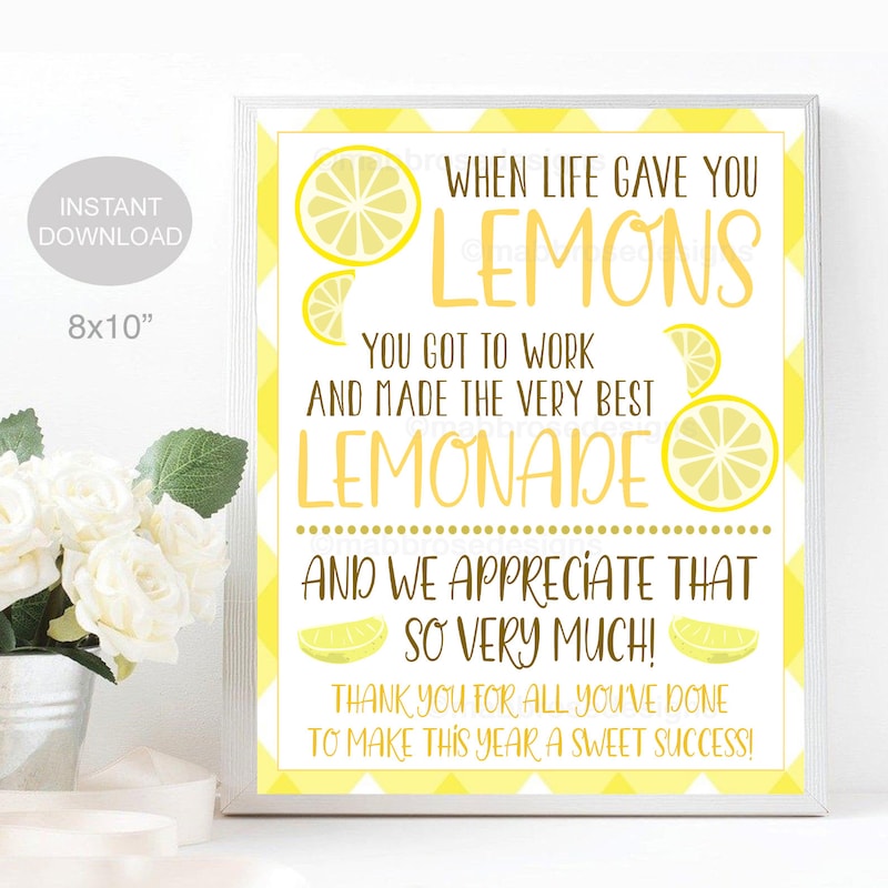 Lemon Sign - Etsy