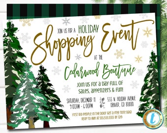 Holiday Open House Invitation Christmas Boutique Shopping | Etsy