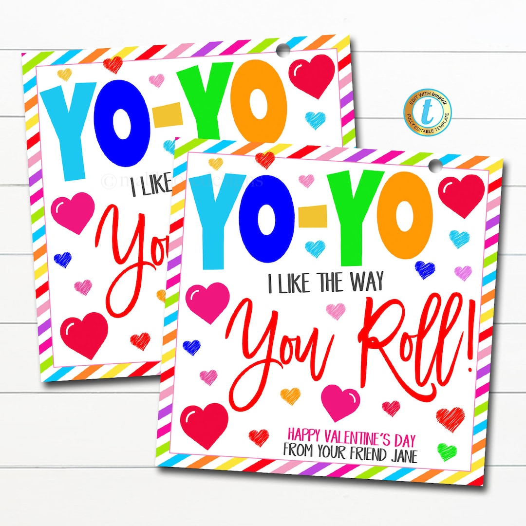 Valentine Yo-yo Gift Tags, I Like the Way Yo Yo Roll, Valentine's Day ...