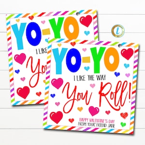 Valentine Yo-yo Gift Tags, I Like the Way Yo Yo Roll, Valentine's Day ...