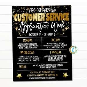 Customer Service Appreciation Week Itinerary, Employee Staff Team ...