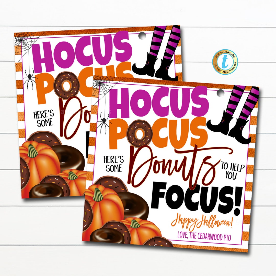 Halloween Donuts Appreciation Gift Tag, Hocus Pocus Donuts to Help You ...