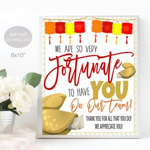 Fortune Cookie Thank You Sign, Appreciation Week Teacher Staff Employee ...