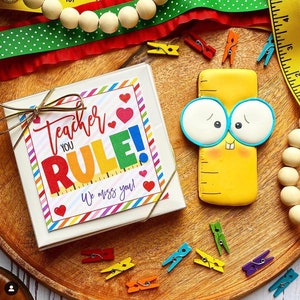 Teacher Gift Tags, You Rule Ruler Tags, Teacher Appreciation Valentine ...