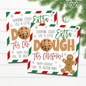 Extra Dough Christmas Cookie Gift Tag, Holiday Sweet Treat Tag ...
