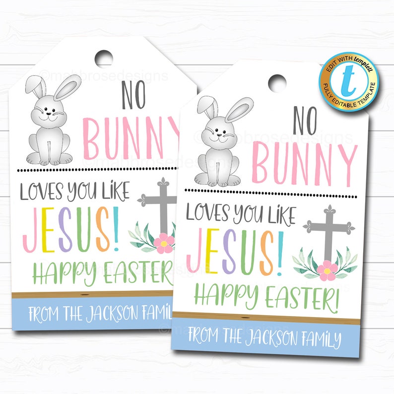 Easter Gift Tags No Bunny Loves You Like Jesus Religious - Etsy