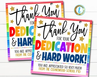 Thank You for Your Dedication Poster - Etsy