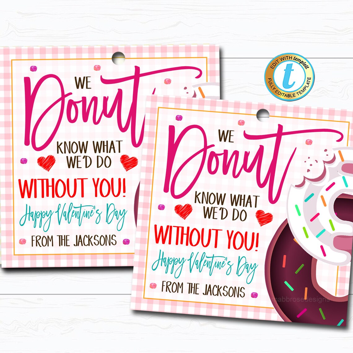 Valentines Donut Gift Tag, Valentine Appreciation Gift Teacher Staff ...
