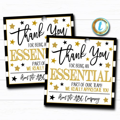 Thank You Gift Tags Teacher Staff Employee Nurse Volunteer - Etsy