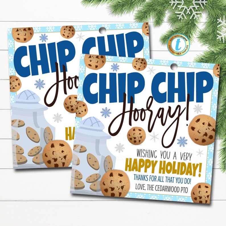 Holiday Cookie Thank You Gift Tags Winter Appreciation - Etsy