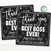 Best Boss Ever Thank You Gift Tags, Company Management Employer ...