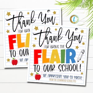 Flair End of Year Gift Tag for Teacher Admin Staff Appreciation, Thank ...