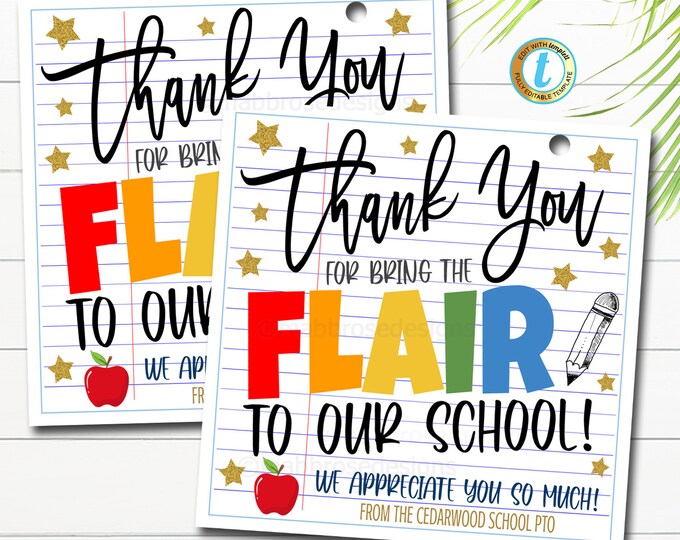 Flair Pen,end of Year Gift Tag for Teacher Admin Staff Appreciation ...