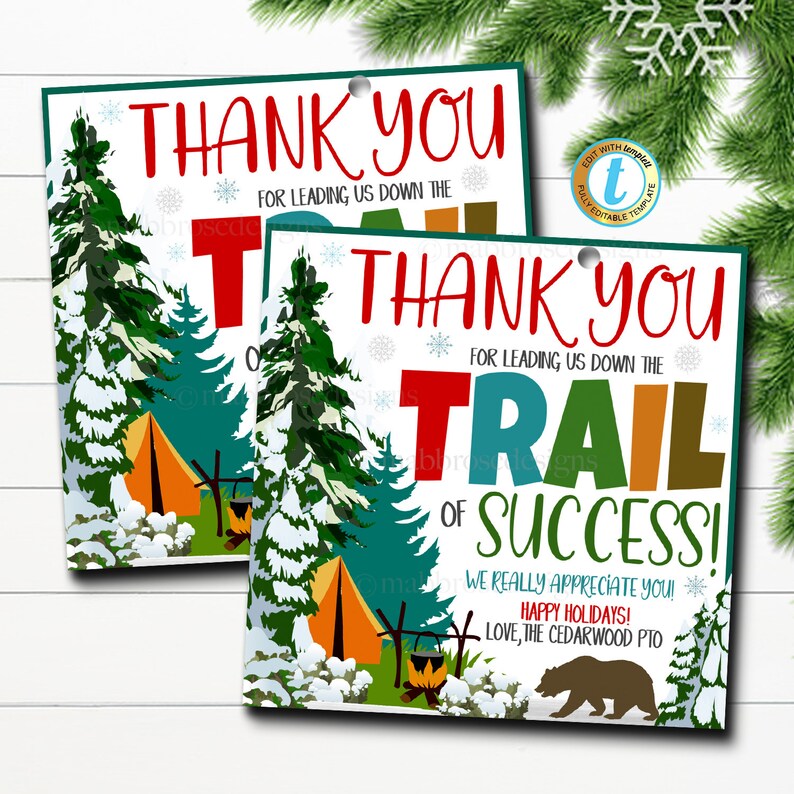 Winter Thank You for Leading Us Down the Trail of Success, Camp Teacher ...