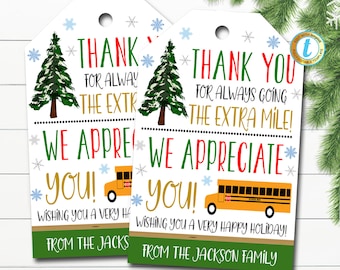 Editable Bus Driver Appreciation Gift Tag, Thank You for Always Going ...