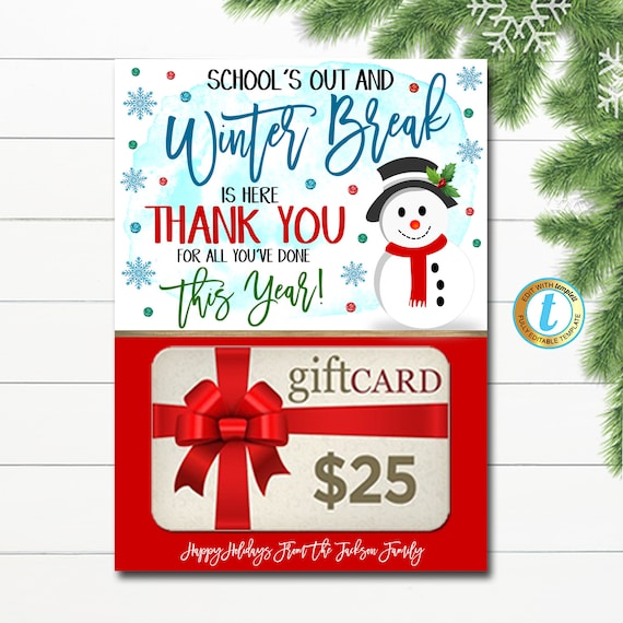 Winter Gift Card Holder Template