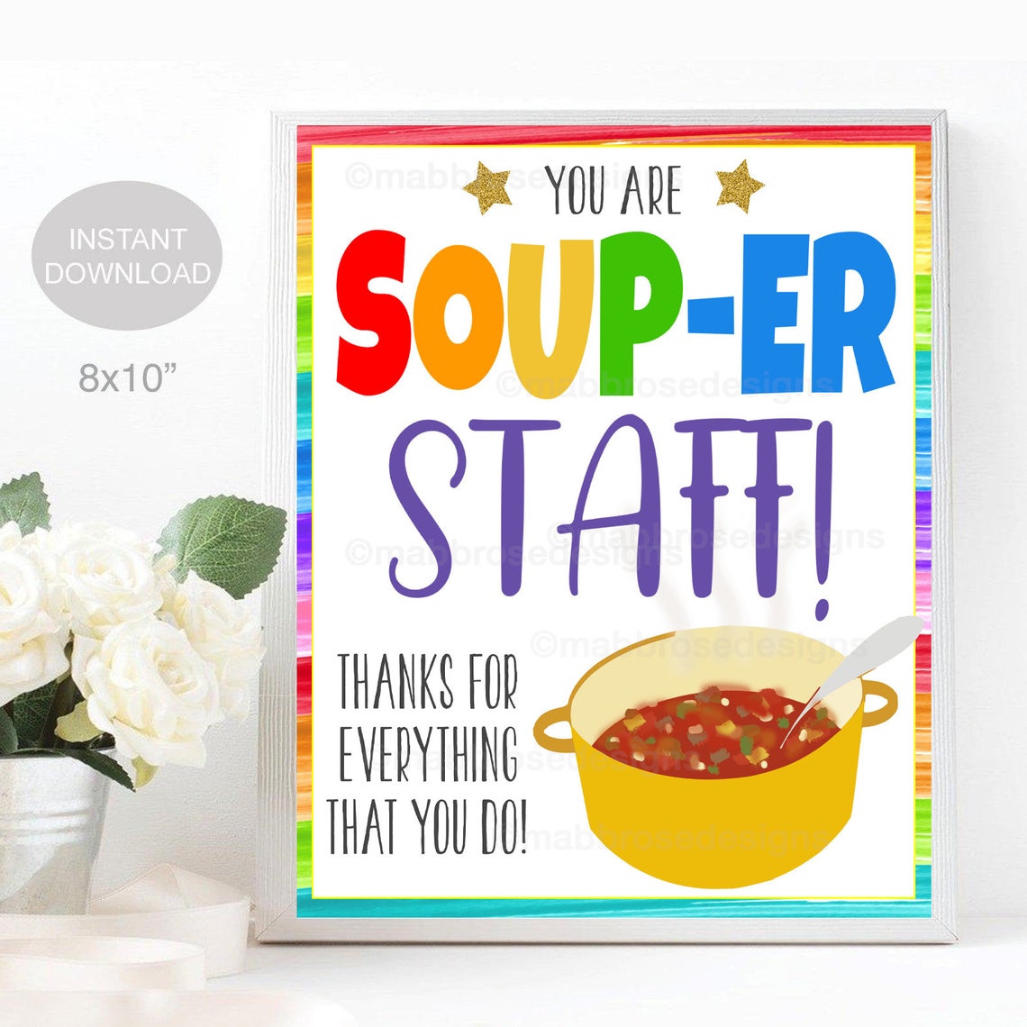 Soup Thank You Sign Super Soup-er Staff Staff Employee - Etsy