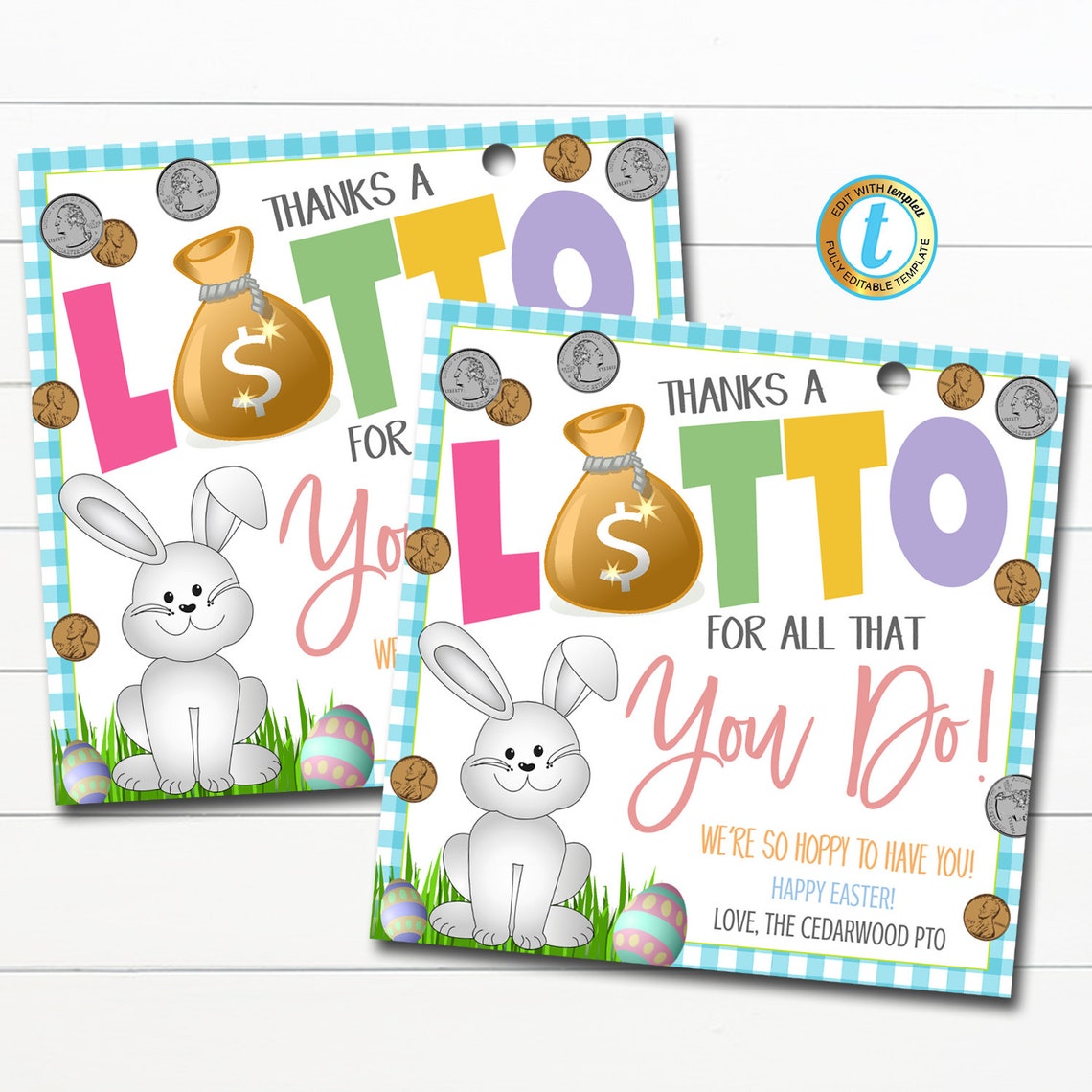Easter Appreciation Gift Tags Thanks a Lotto for All You Do - Etsy