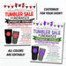 Tumbler Fundraiser Flyer, Coffee Cup to Go Mug Sales Invitation, School ...