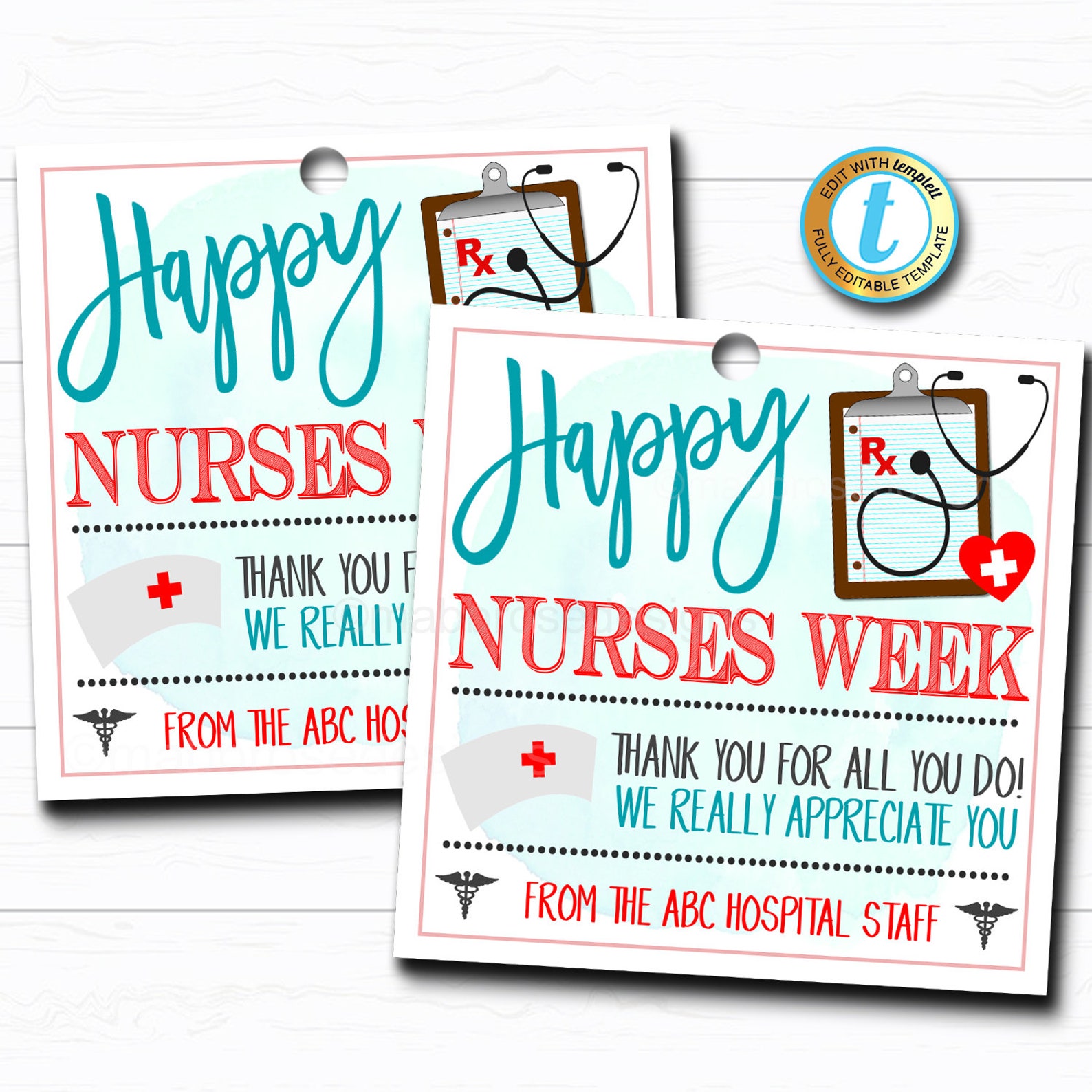 Nurse Appreciation Gift Tag, Thank You Frontlines Worker, Medical ...