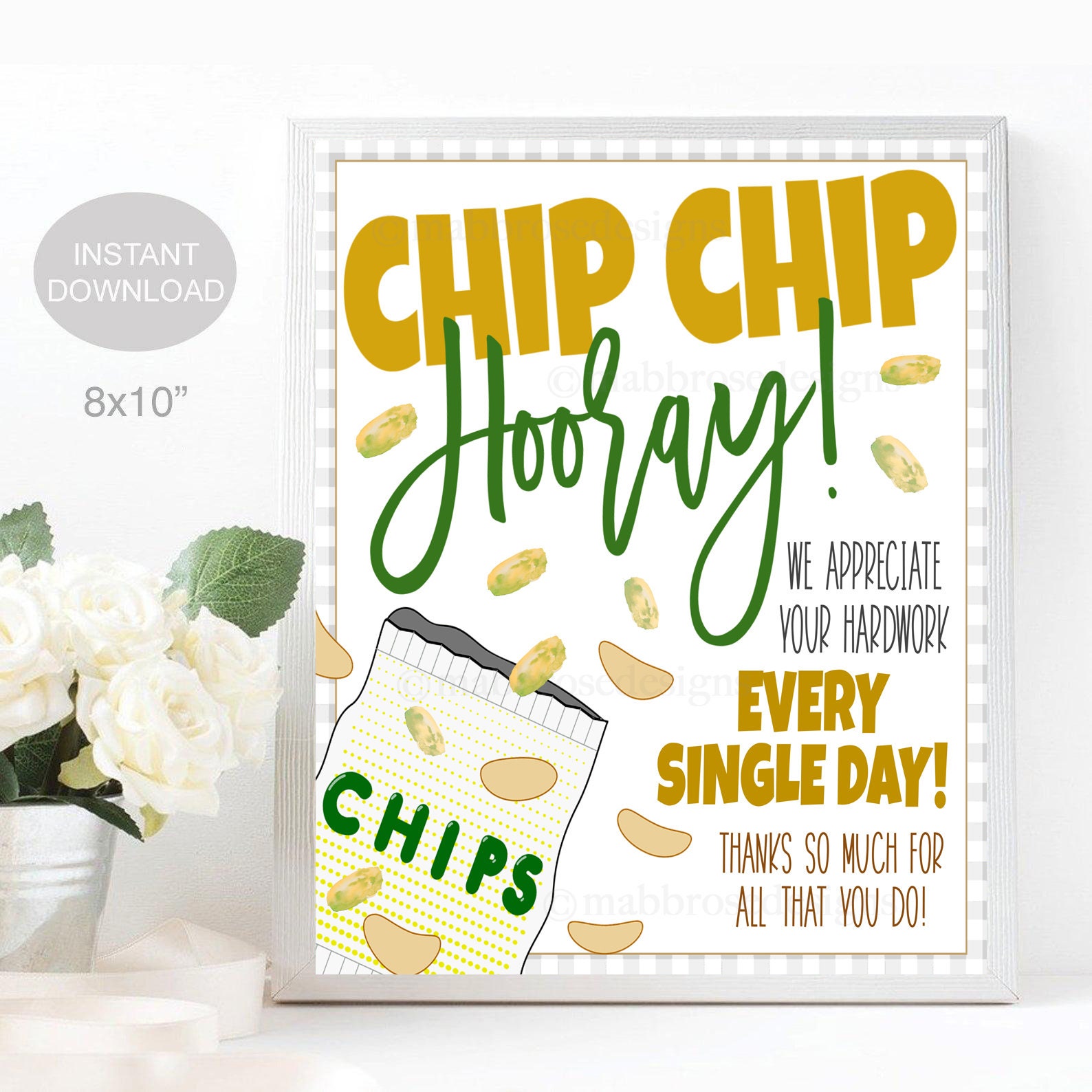 Chips Thank You Sign, Appreciation Week Teacher Staff Nurse, Snack ...