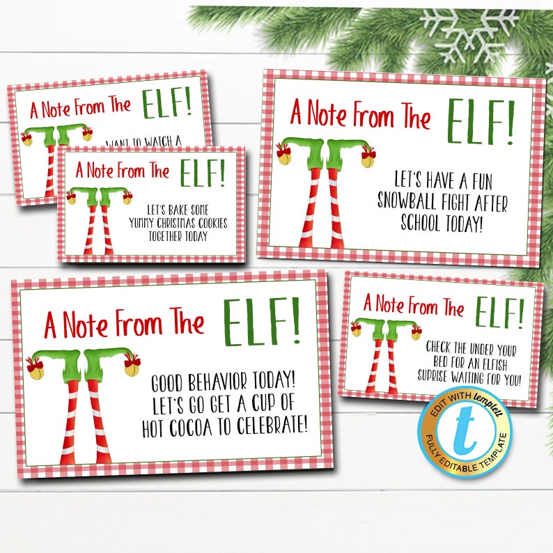 Elf Notes Printables Christmas Elf Tradition Elf Activity - Etsy