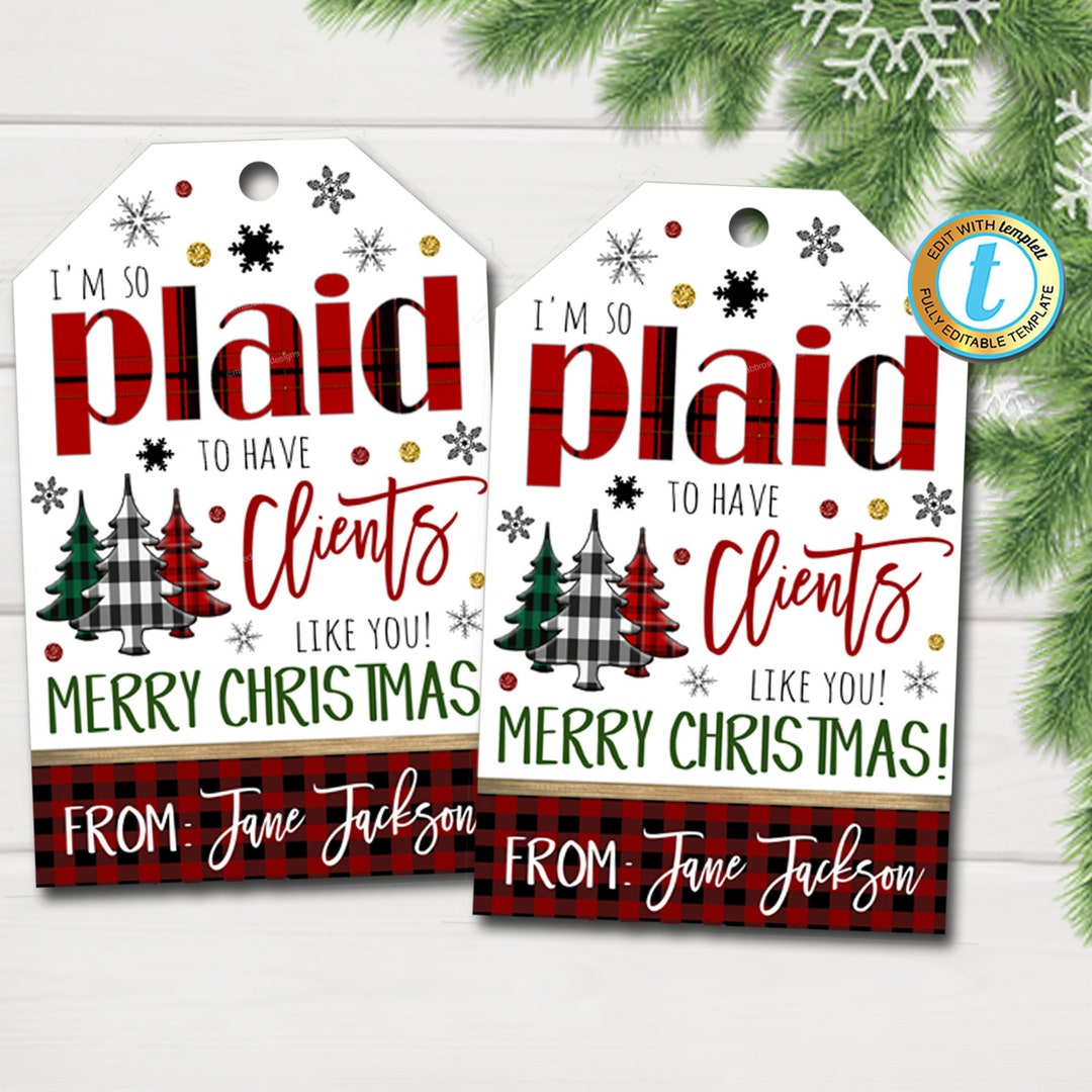 Christmas Gift Tags, so Plaid to Have You, Holiday Appreciation, Office ...