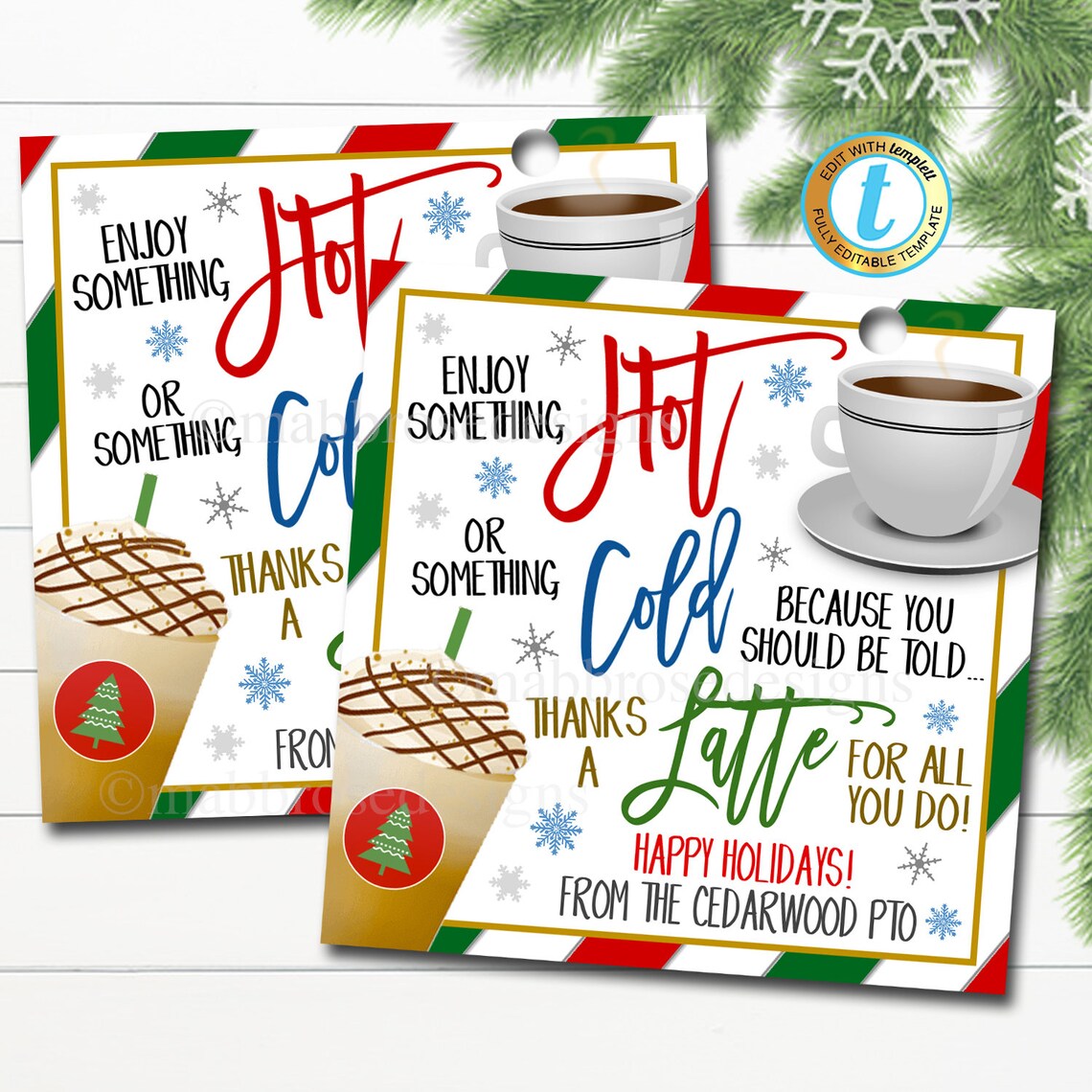 Thanks a Latte for All You Do Gift Tag Teacher Staff Employee - Etsy