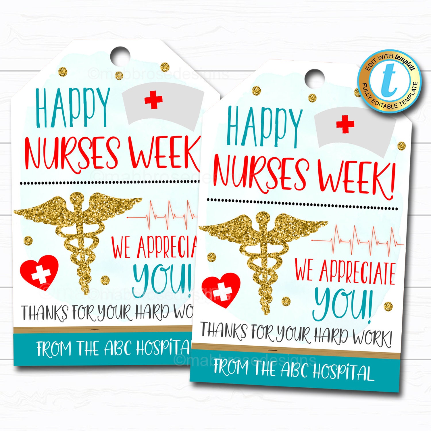 Nurse Appreciation Gift Tag, Thank You Frontlines Worker, Medical ...