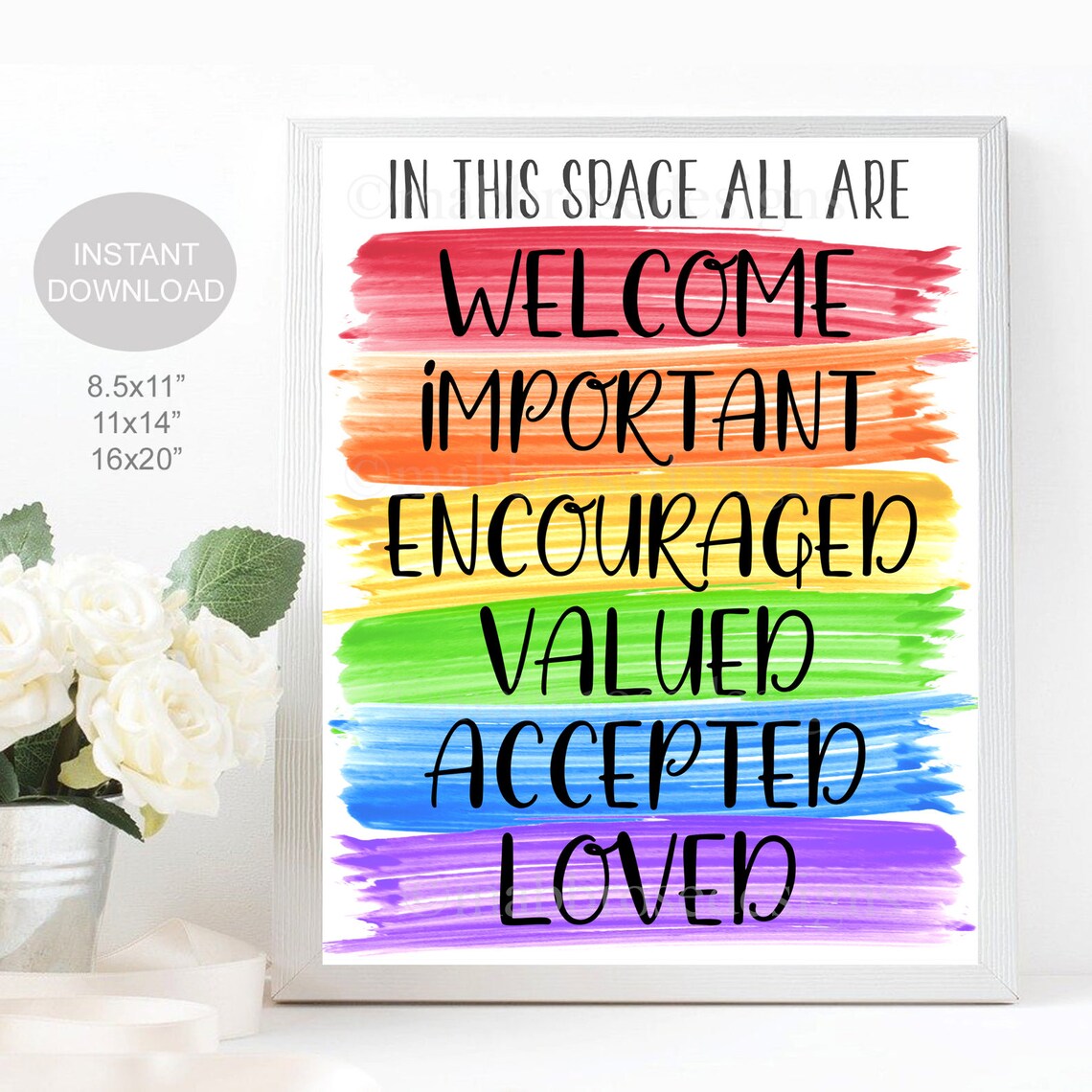 All Are Welcome Classroom Diversity Poster You Are Valued - Etsy UK