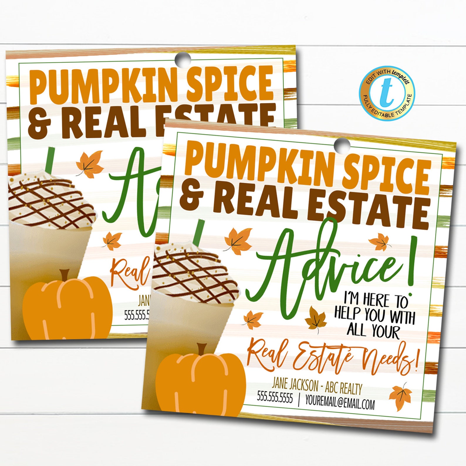 Fall Realtor Pop by Tag, Pumpkin Spice and Real Estate Advice, Coffee ...