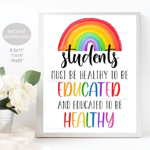 School Nurse Office Decor, Students Must Be Healthy to Be Educated ...