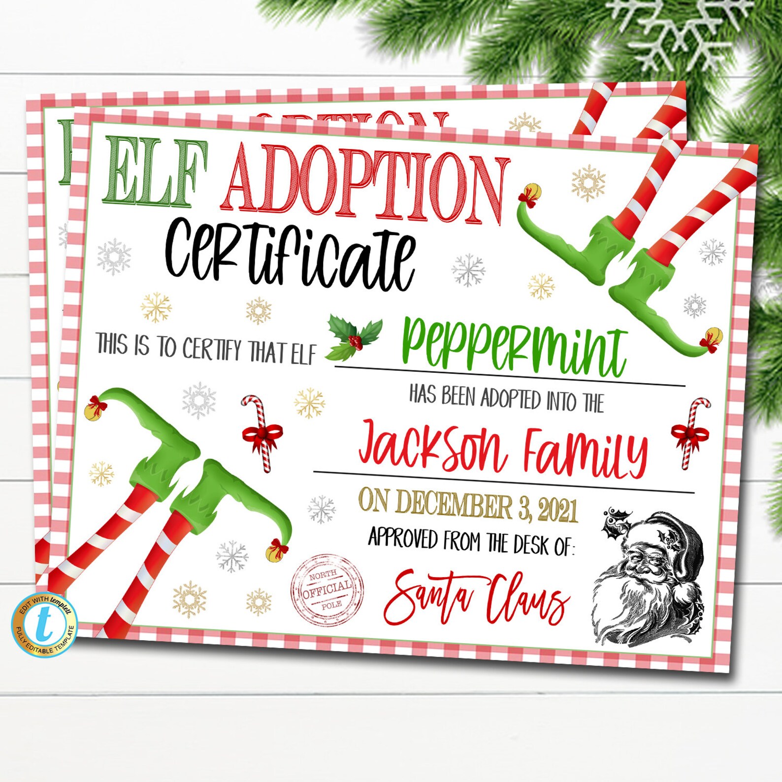 Elf Activity Kit Christmas Printables, Elf Adoption, Goodbye Elf ...