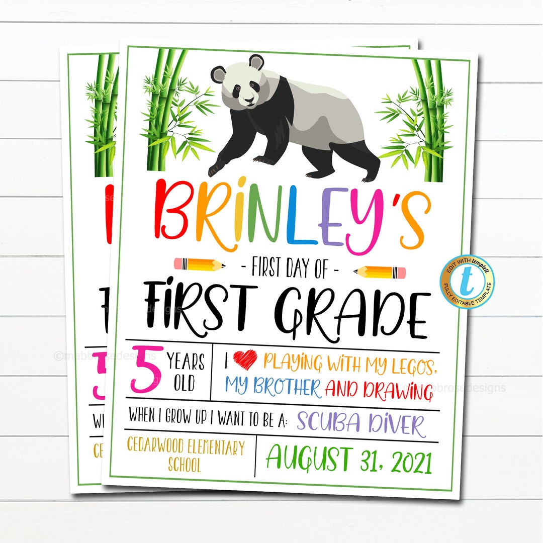 First Day of School Sign, Editable First Day of Kindergarten, First Day ...