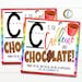 Teacher Gift Tags, C is for Caffeine and Chocolate, Staff, Employee ...