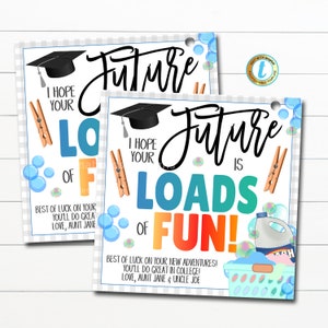 Future is Loads of Fun Graduation Gift Tag, High School Grad, Funny ...