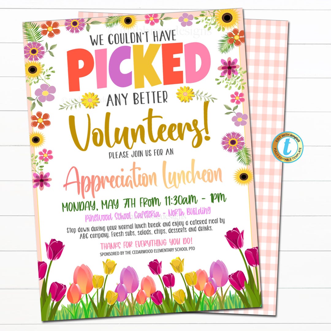Floral Bloom Theme Volunteer Appreciation Invitation, Couldn't Have ...