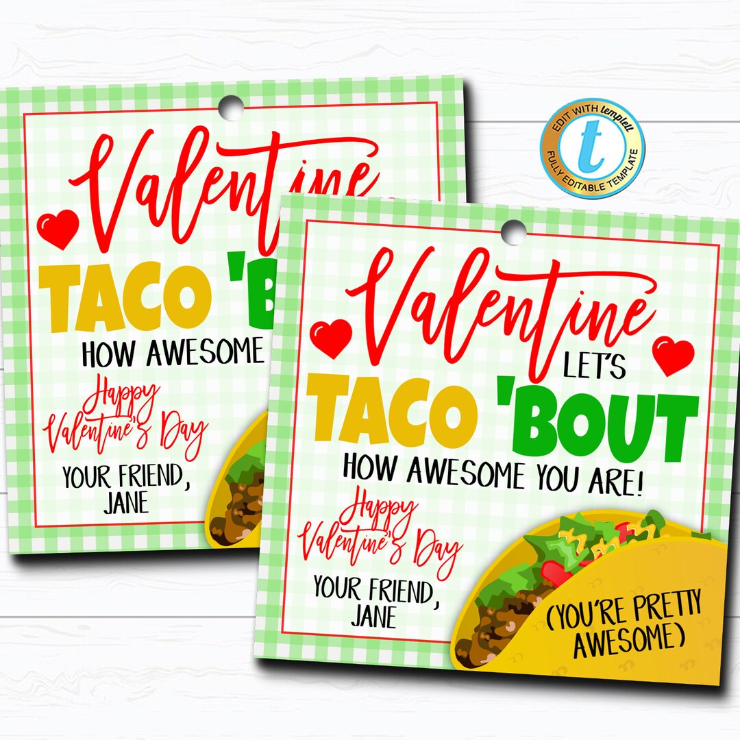Valentine Gift Tags, Nacho Average Valentine Fiesta, Taco Bout Awesome ...