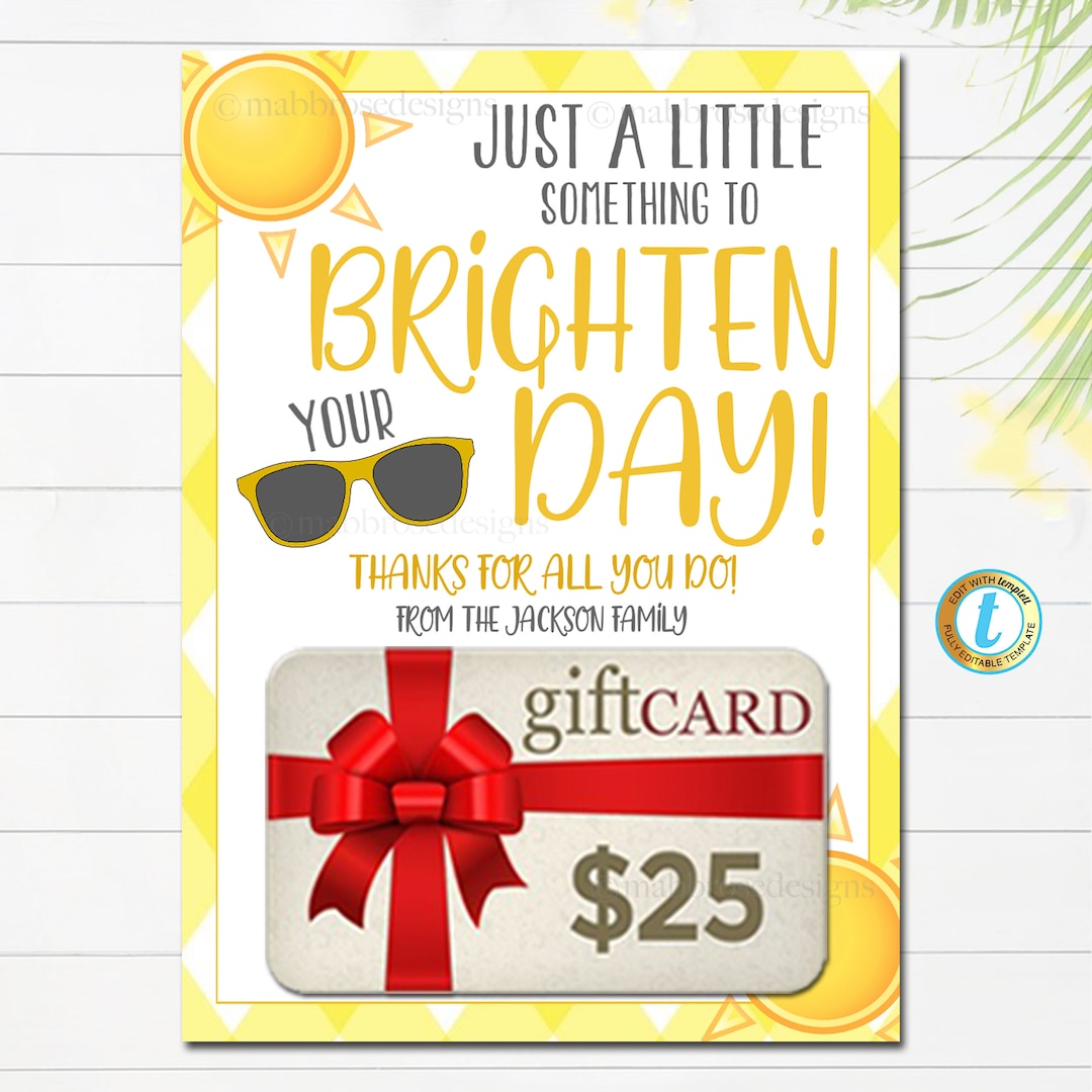 Yellow Sunshine Gift Card Holder, Something to Brighten Your Day ...