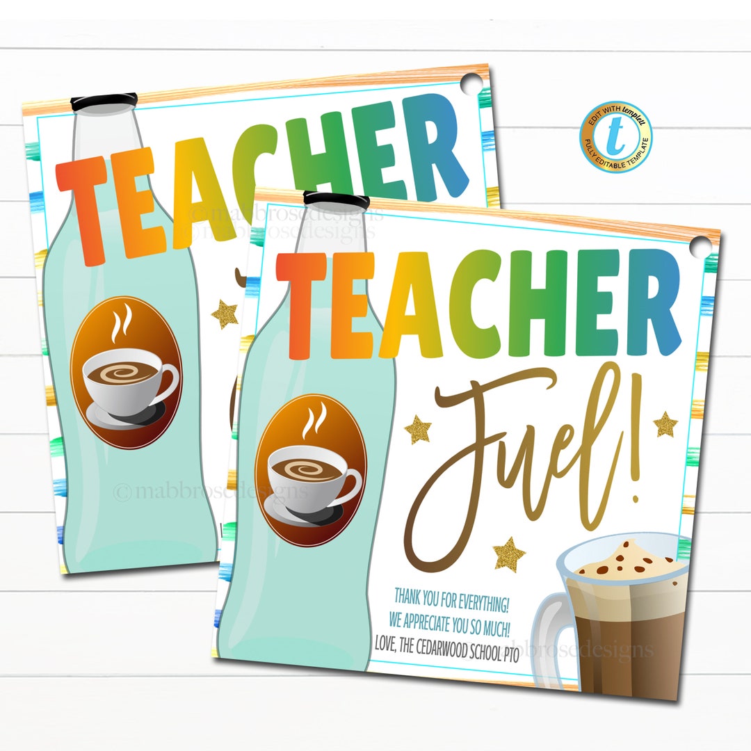 Teacher Fuel Gift Tag, Teacher Appreciation Week, Nurse Staff Employee ...