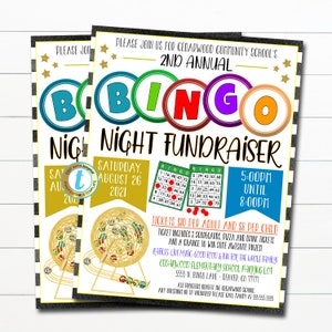 Bingo Night Flyer Fundraiser Community Event Invitation Church Company ...