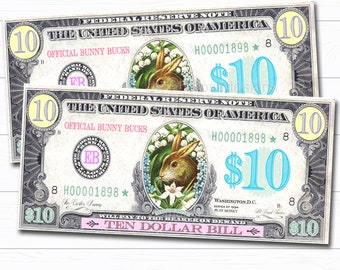 Bunny Dollar Bill - Etsy