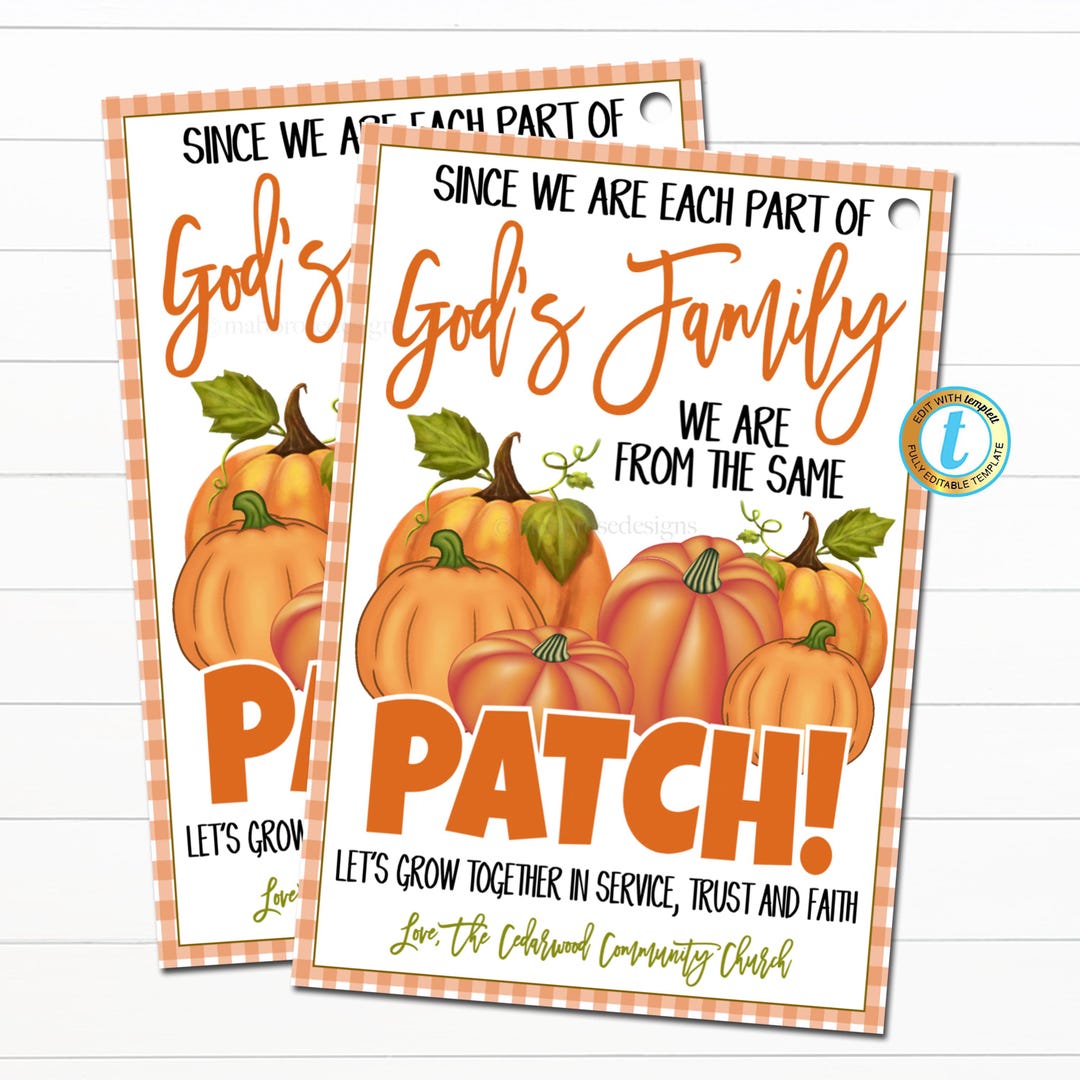 Fall Religious Pumpkin Patch Gift Tag, Jesus, Church Catholic School ...