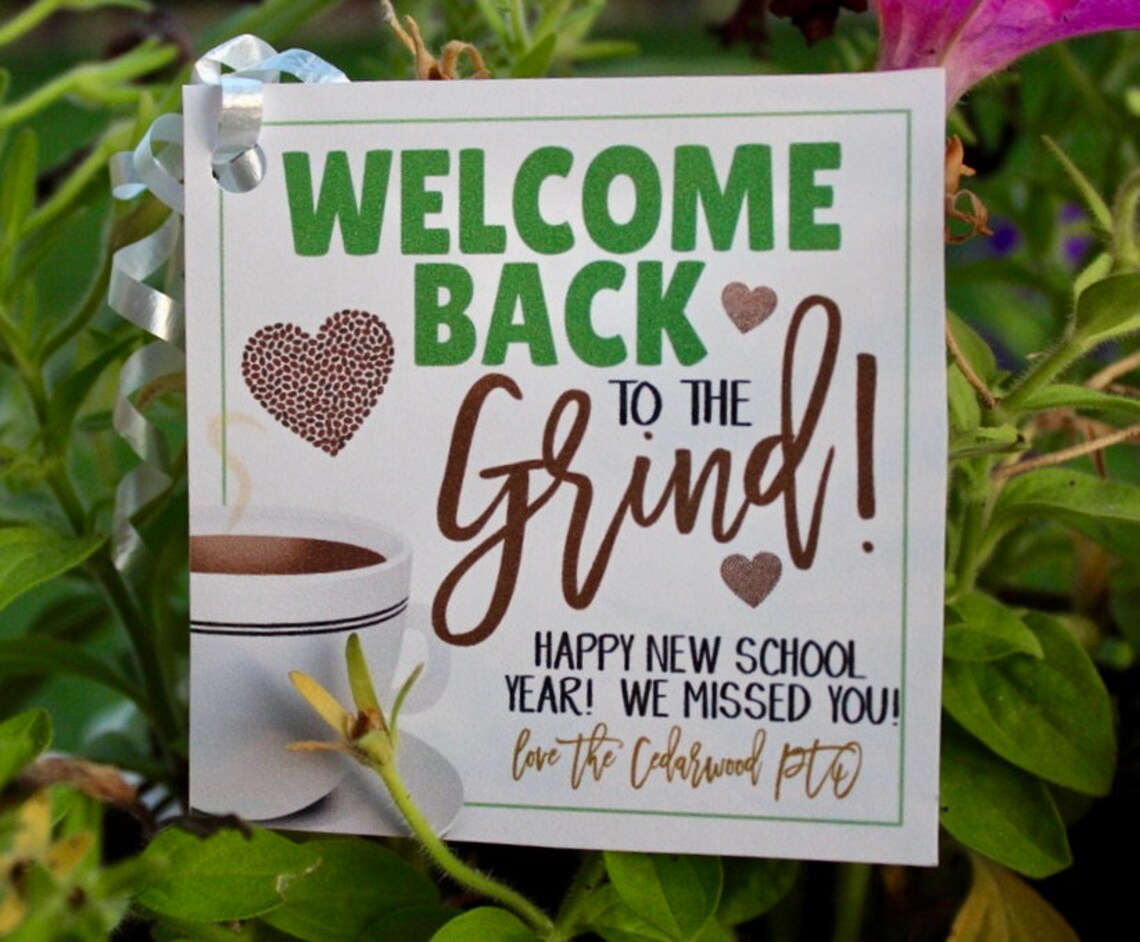 Welcome Back to the Grind Coffee Gift Tag Teacher Staff - Etsy