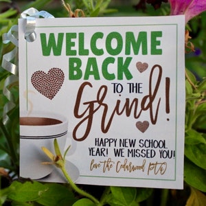 Welcome Back to the Grind Coffee Gift Tag, Teacher Staff Student New ...