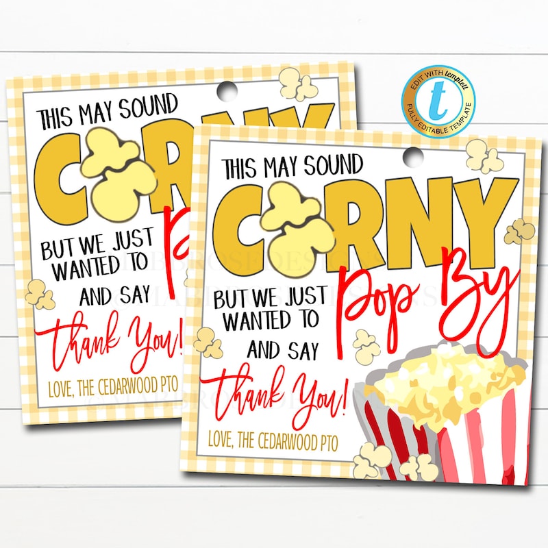 Popcorn Thank You - Etsy
