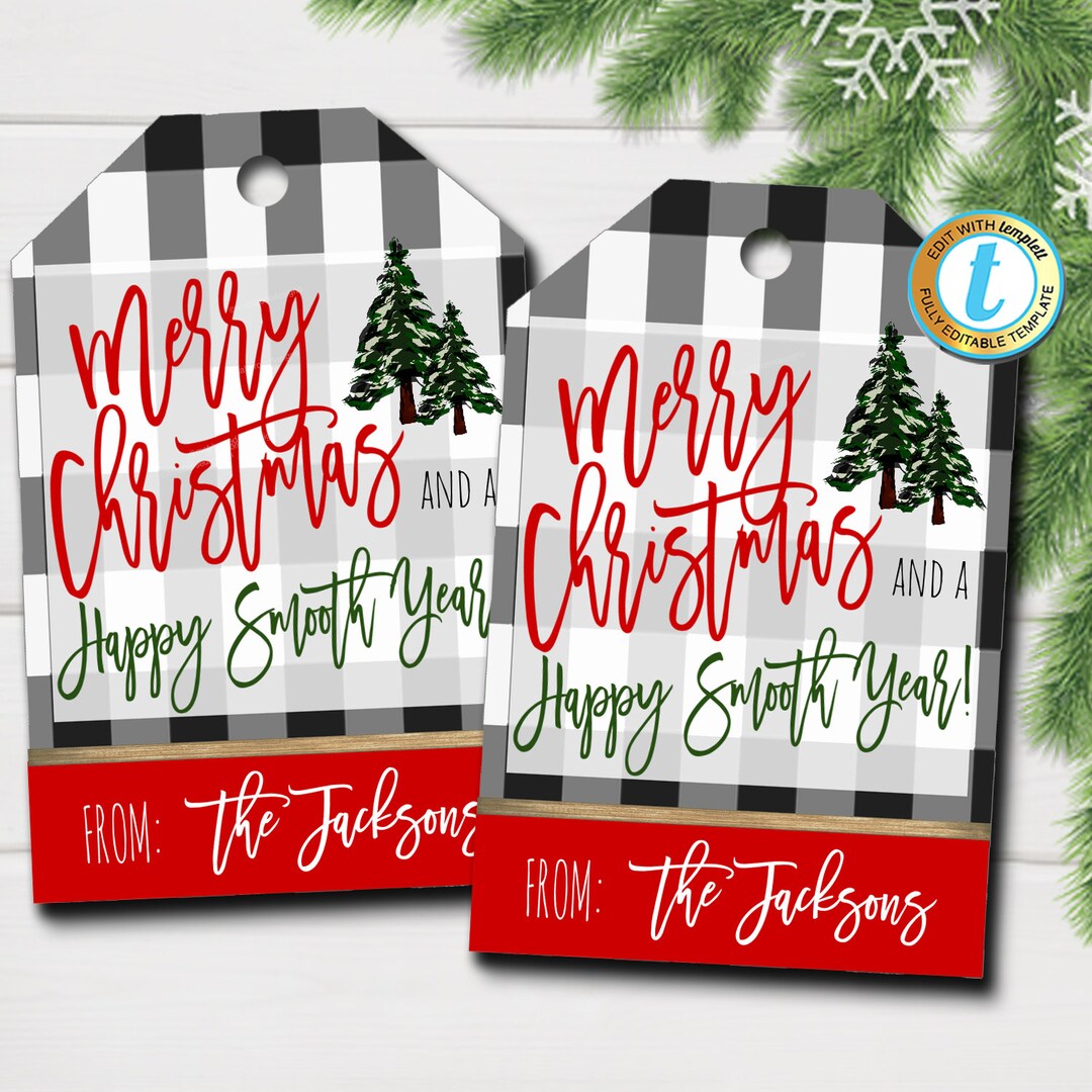 Christmas Gift Tags, Merry Christmas and a Happy Smooth Year, Lotion ...