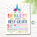 Unicorn First Day of School Sign, Editable First Day of Kindergarten ...